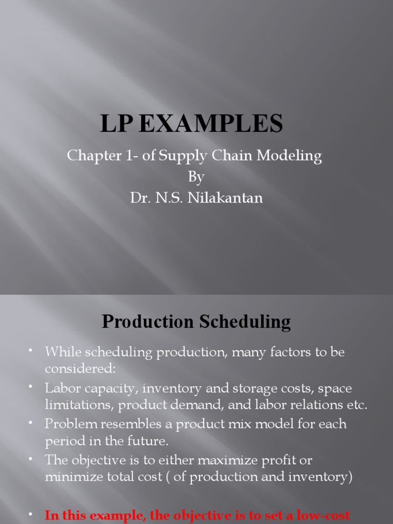 LP Models For Supply Chain | PDF | Petroleum | Barrel (Unit)