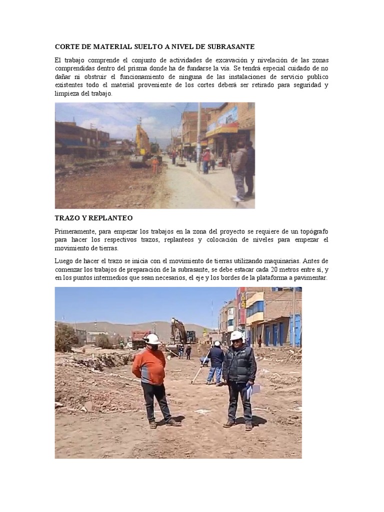 Proceso Constructivo de Subrasante | PDF