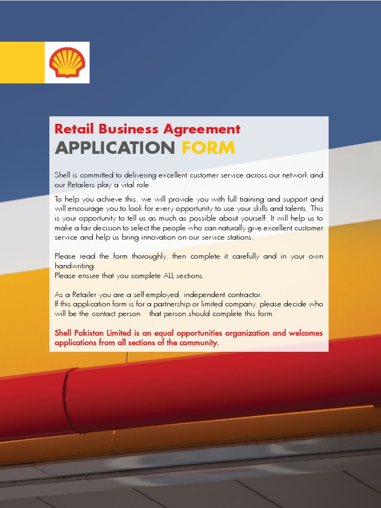 Retailer Application Form Rba Shell Pakistan Jan 2019 | PDF | Income ...