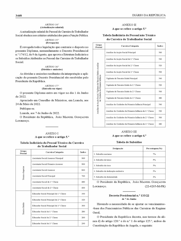 Tabela Indiciaria Salário Base Função Publica | PDF
