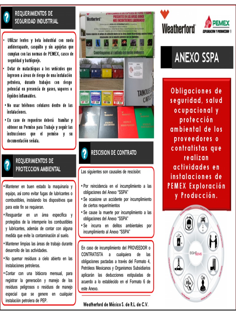 Triptico Nuevo Anexo Sspa | PDF | Petróleo