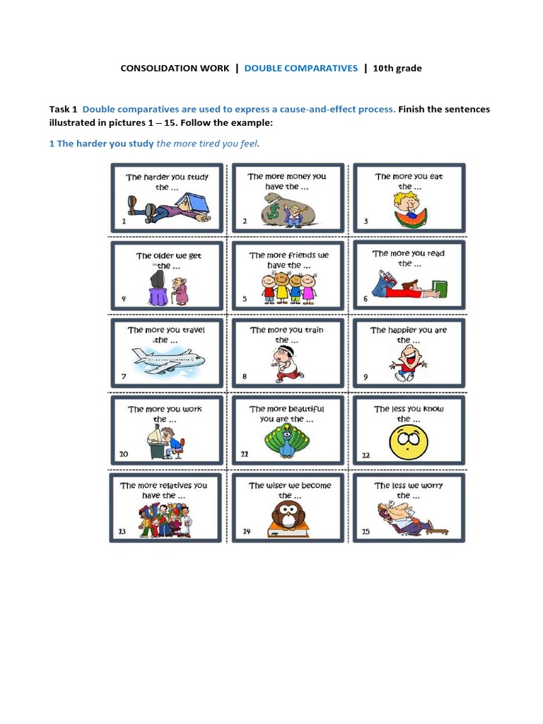 91 - Worksheet - Double Comparatives - SUGGESTED ANSWERS | PDF ...