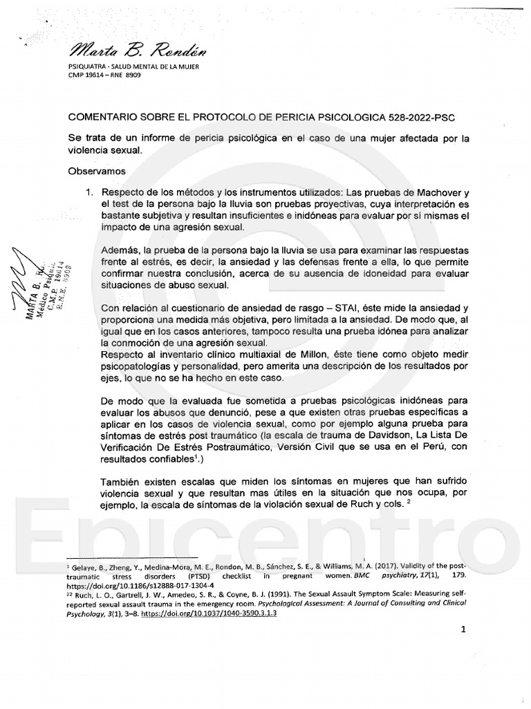 Informe Psiquiátrico | PDF