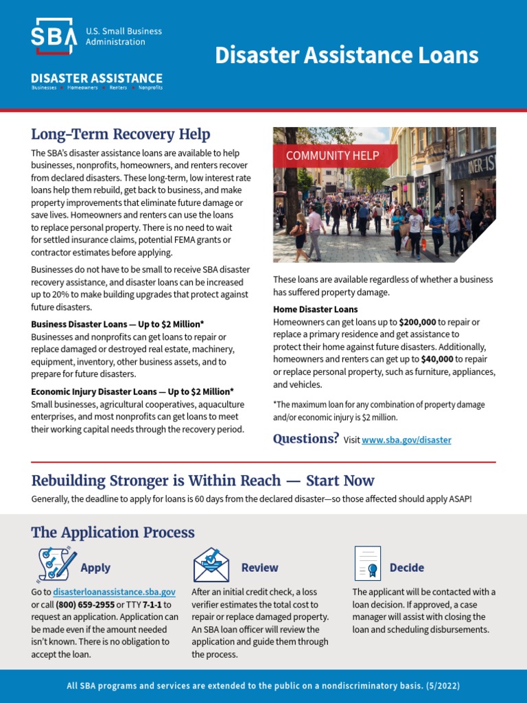 Sba Disaster Assistance Loans Community | PDF | Small Business ...