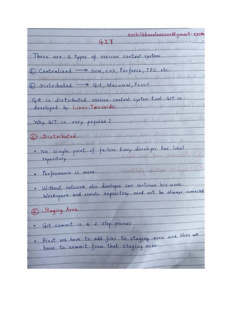 Git Notes by Bhupinder Sir | PDF