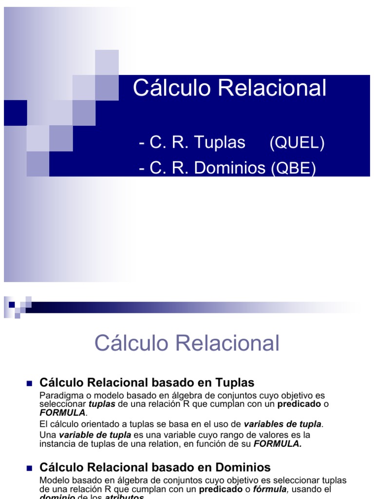 Calculo Relacional | PDF | Base de datos relacional | SQL