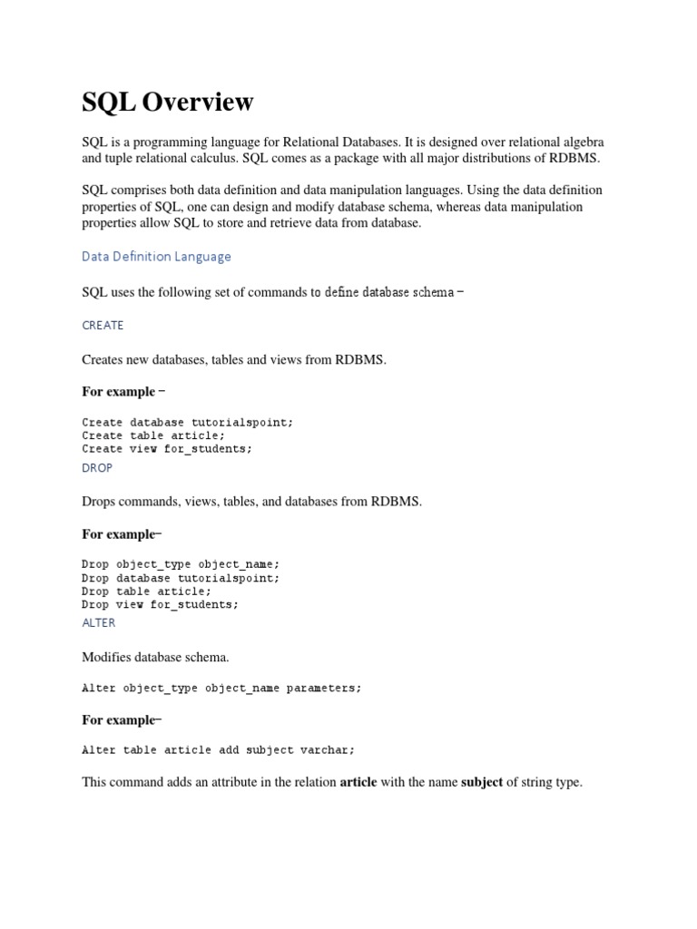 SQL - Notes | PDF | Relational Database | Sql