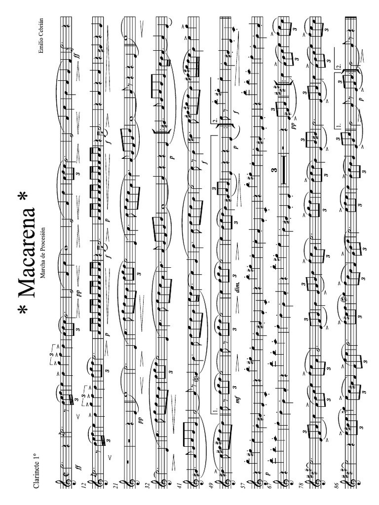 Macarena (Cebrián) - Clarinete 1 | PDF