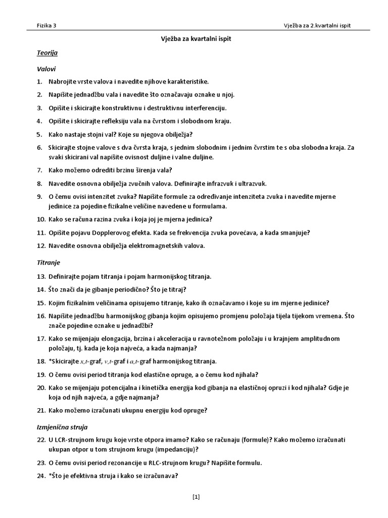 461 Vjezbazakvartalniispit | PDF