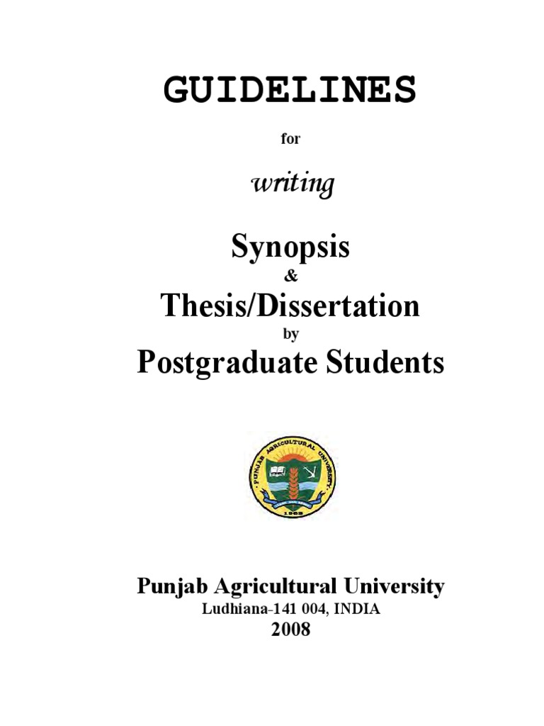Synopsis and Thesis Guidelines | PDF | Thesis | Postgraduate Education