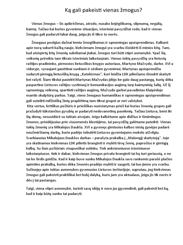 Rasinys Ka Gali Vienas Zmogus (Mokslobaze - LT) | PDF