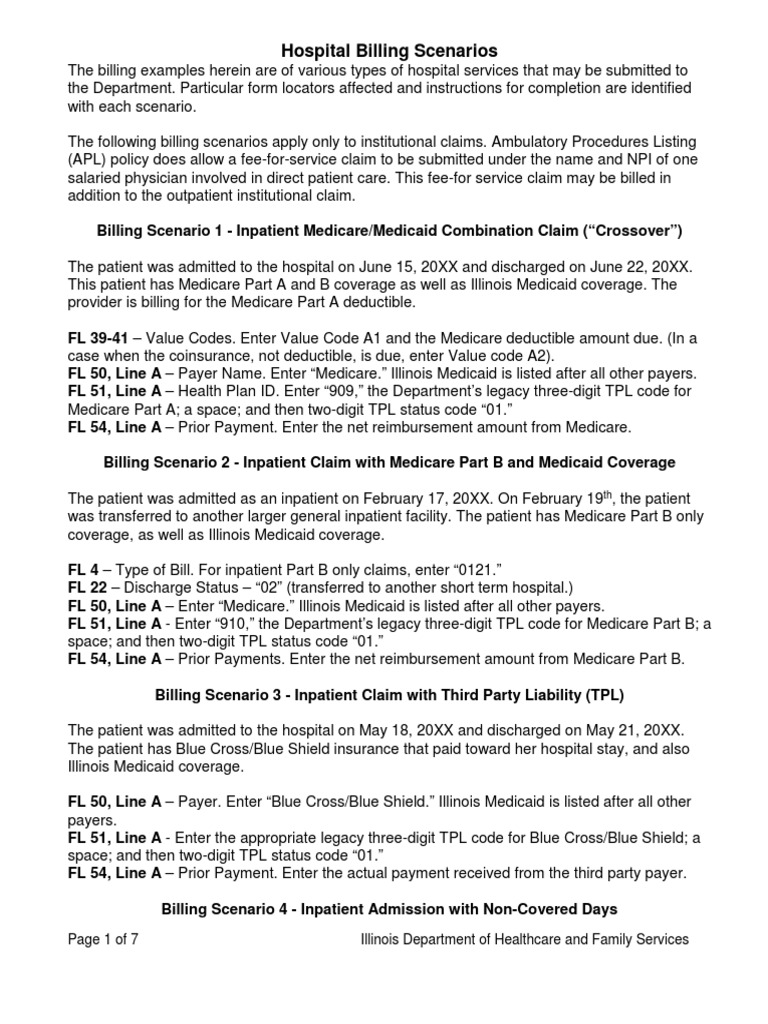 Hospital Billing Scenarios | PDF | Medicare (United States) | Patient