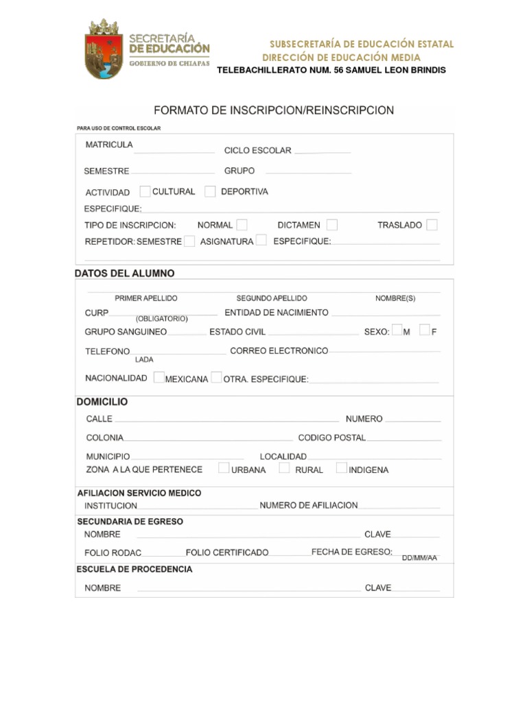 Formato Hoja De Inscripción – Formato De Inscripción Para Imprimir – RXXWMJ