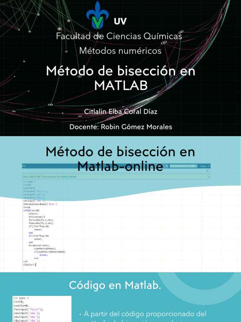 Método de Bisección en MATLAB | PDF | Ecuaciones | Matemáticas