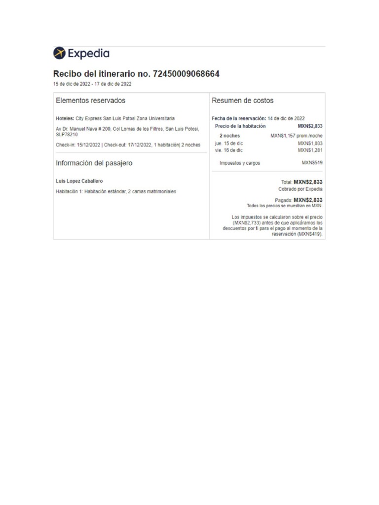 Recibo City Express | PDF