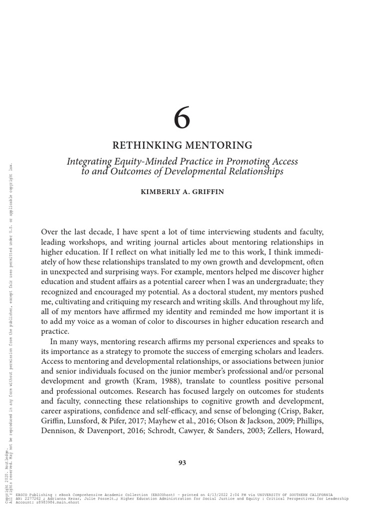 Rethinking Mentoring, - Kimberly Griffin | Download Free PDF ...