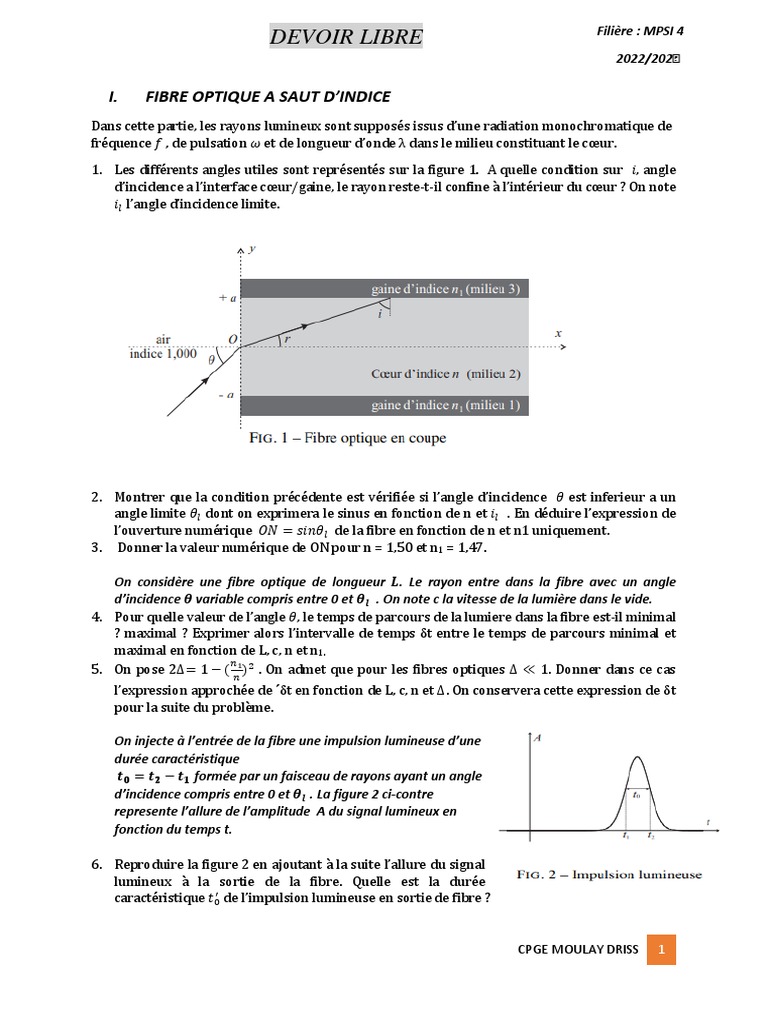 DL1 Optique | PDF | Œil humain | Indice de réfraction
