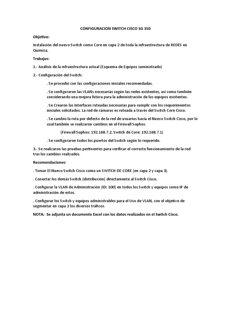 Configuracion Switch Cisco SG 350 | PDF