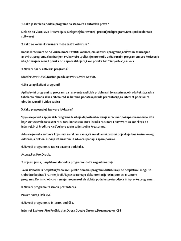 Informatika 12 Lekcija Domaci | PDF