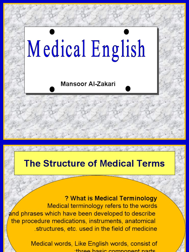Translation of Medical Terms 2 Ppt - ١٢٠٤١٢ | PDF | Thorax | Medical ...