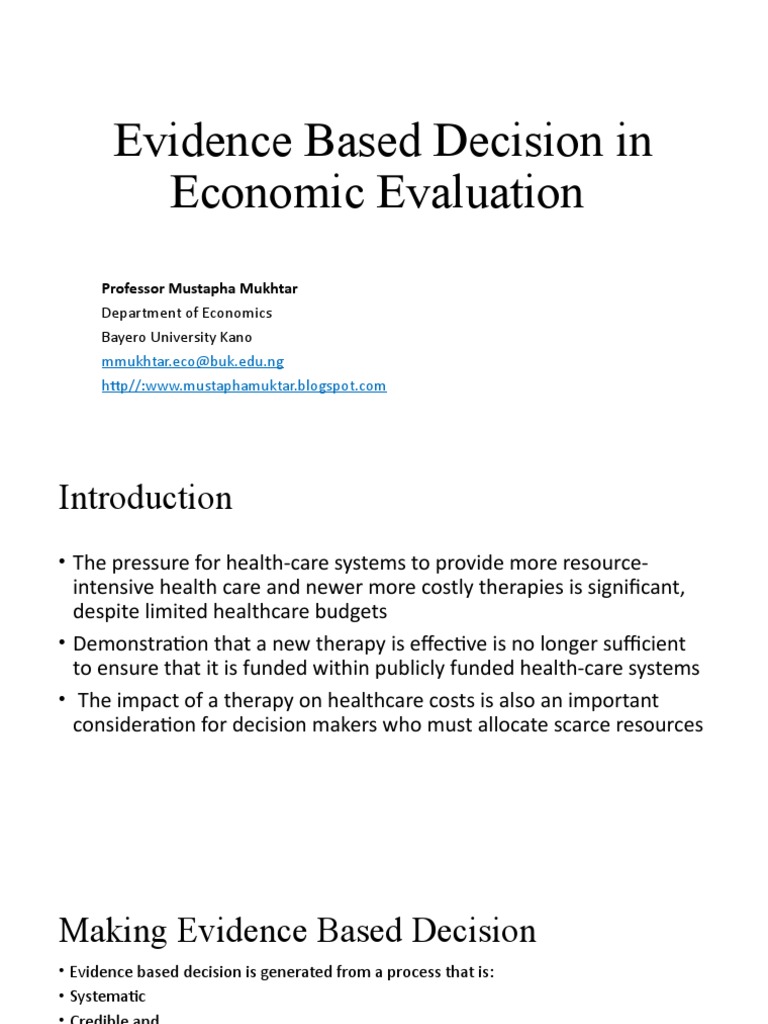 Evidence Based Decision in Evaluation Ebd | PDF | Systematic Review ...