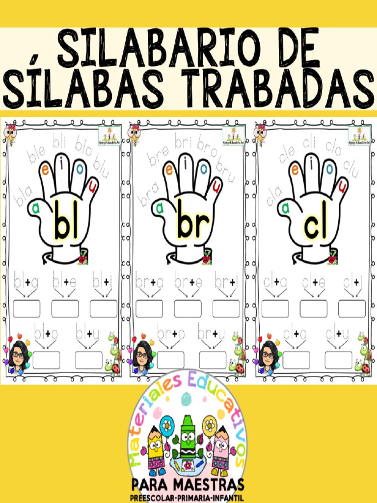 Cuaderno Silabario Con Sílabas Trabadas Recopilado Por Materiales ...