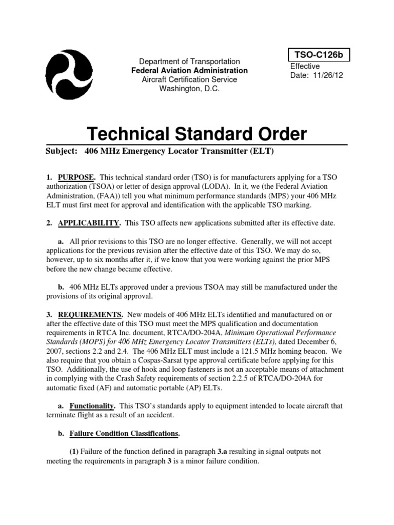 TSO C126b | PDF | Specification (Technical Standard) | Computing