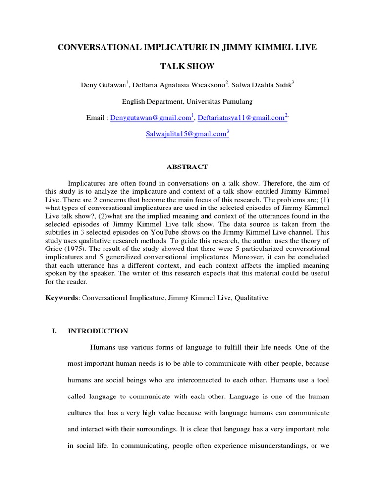 Journal Pragmatics Implicature | PDF | Linguistics | Human Communication