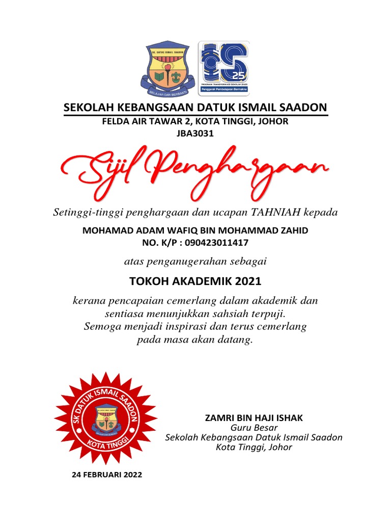 Sijil Tokoh | PDF