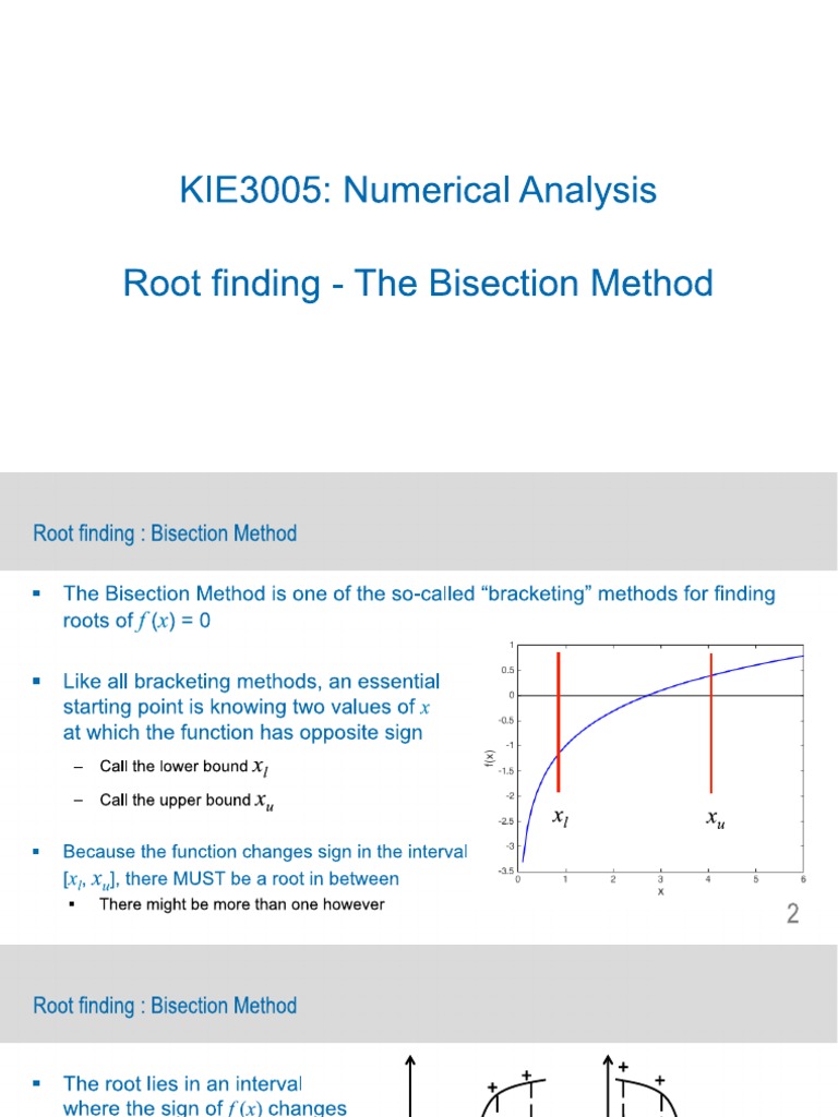 Wk 5 1 3 Root Finding The Bisection Method Pdf