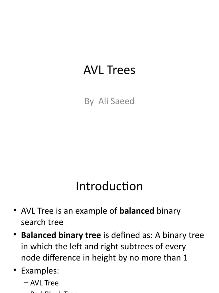 Lecture 4 - AVL Trees | PDF | Algorithms And Data Structures | Computer Data