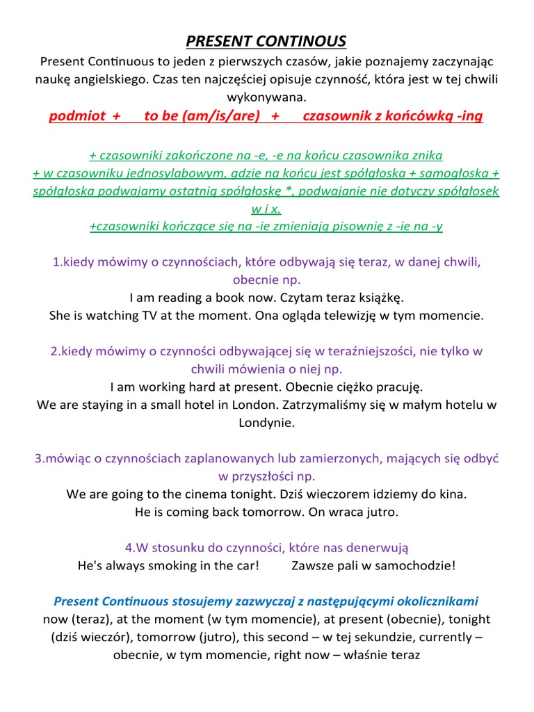 Present Continous | PDF