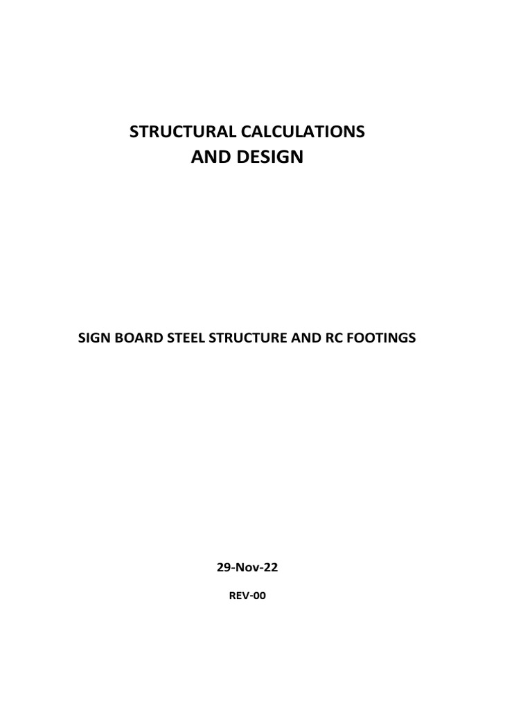 Sign Board Calcs | PDF | Screw | Beam (Structure)