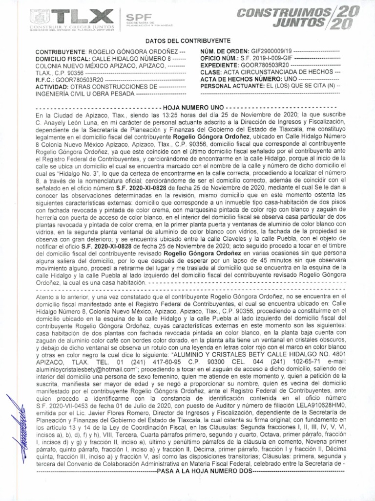 Acta Circunstanciada de Hechos Uno | PDF Acta Circunstanciada de Hechos Uno | PDF