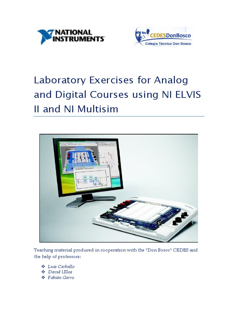 Laboratory Exercices For Analog and Digital Circuits Using NI ELVIS II NI Multisim 2 | PDF ...