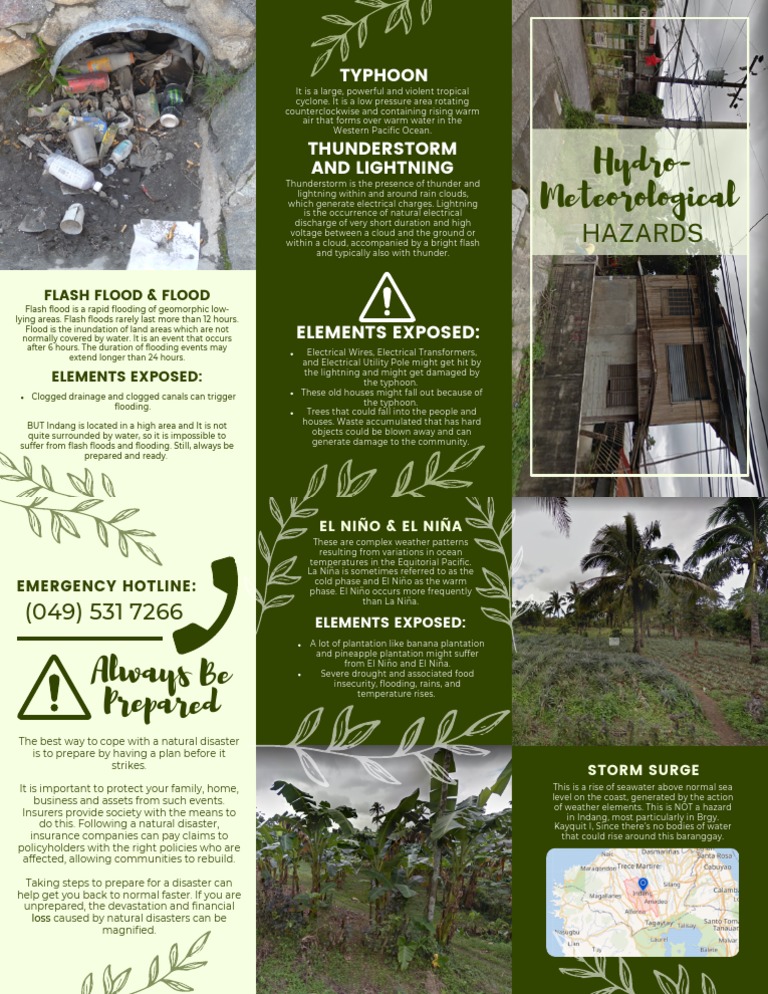 Hydrometeorological Hazards Brochure | PDF | Flood | Lightning