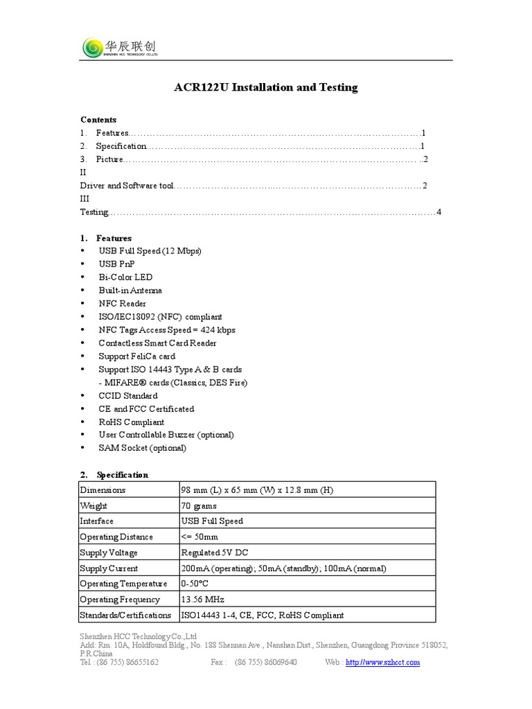 ACR122 Installation and Testing | PDF | Computing | Computer Architecture