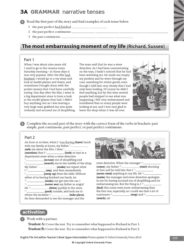 3A GR Narrative Tenses Key | Download Free PDF | Grammatical Tense ...