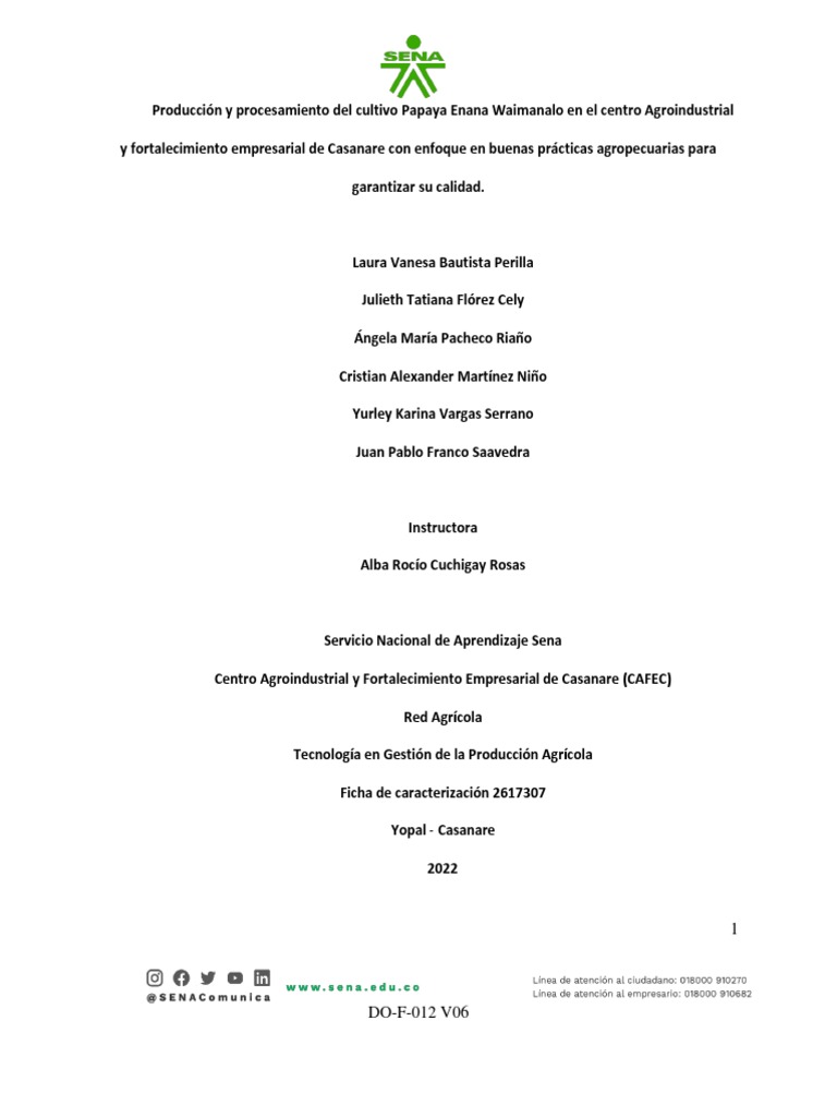 Proyecto Investigación Papaya Enana Waimanalo (Nuevo) | PDF | Seguridad de información | Uso ...