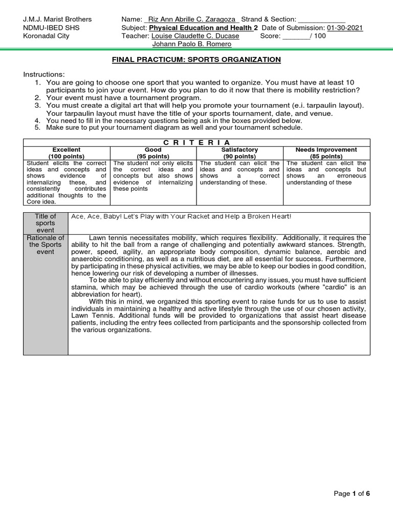 Group 1 - Final Practicum | Download Free PDF | Aerobic Exercise | Coronary Artery Disease