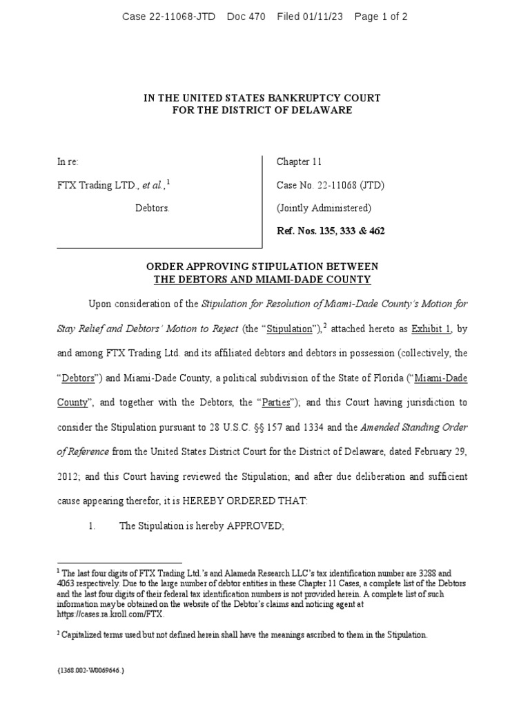 Order Terminating FTX Naming Rts Agmt (Signed Jan 11 2023) | PDF ...