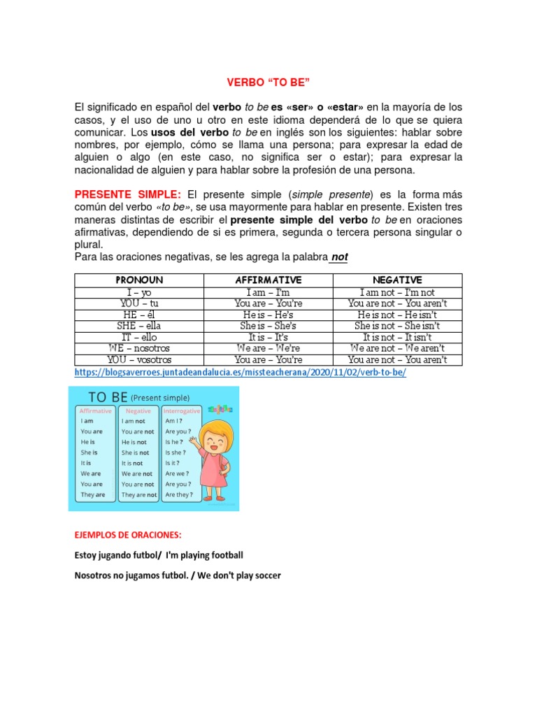 El significado y usos del verbo "to be | PDF