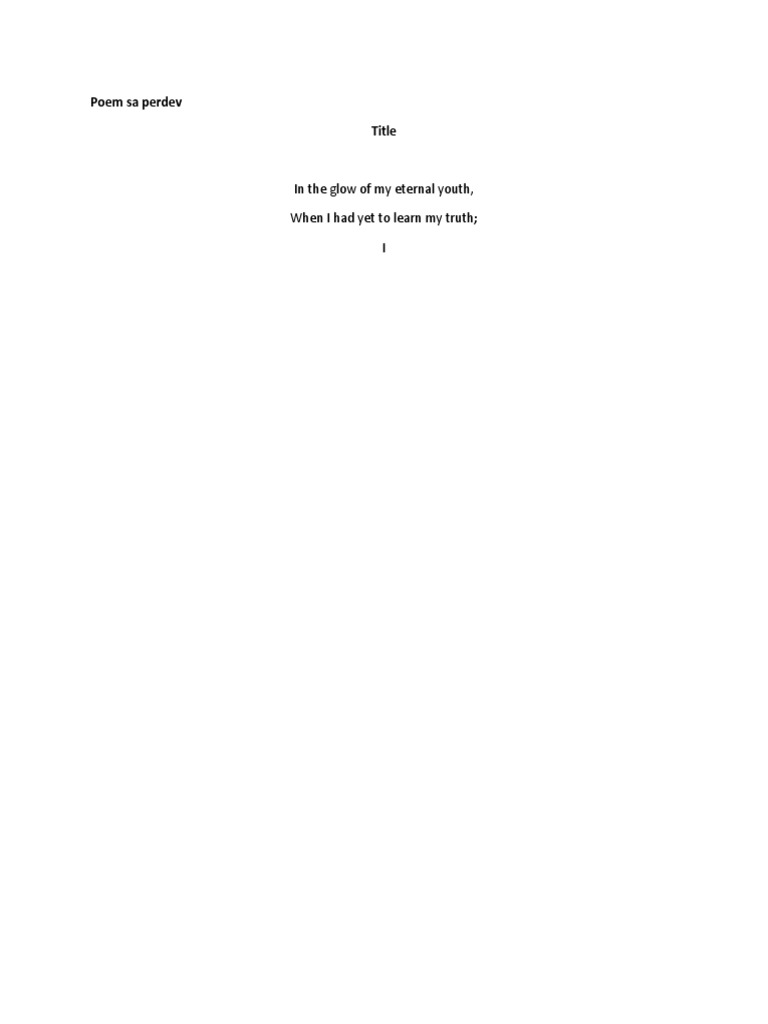 Poem Sa Perdev | PDF