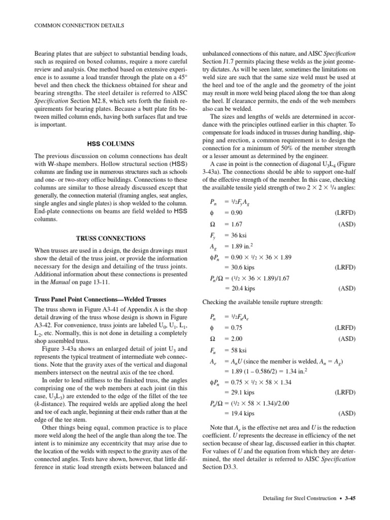 Truss Connections AISC Manual | PDF | Truss | Deformation (Engineering)