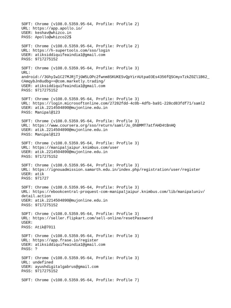 Chrome login credentials and URLs from multiple profiles | PDF | Mobile Software | Software