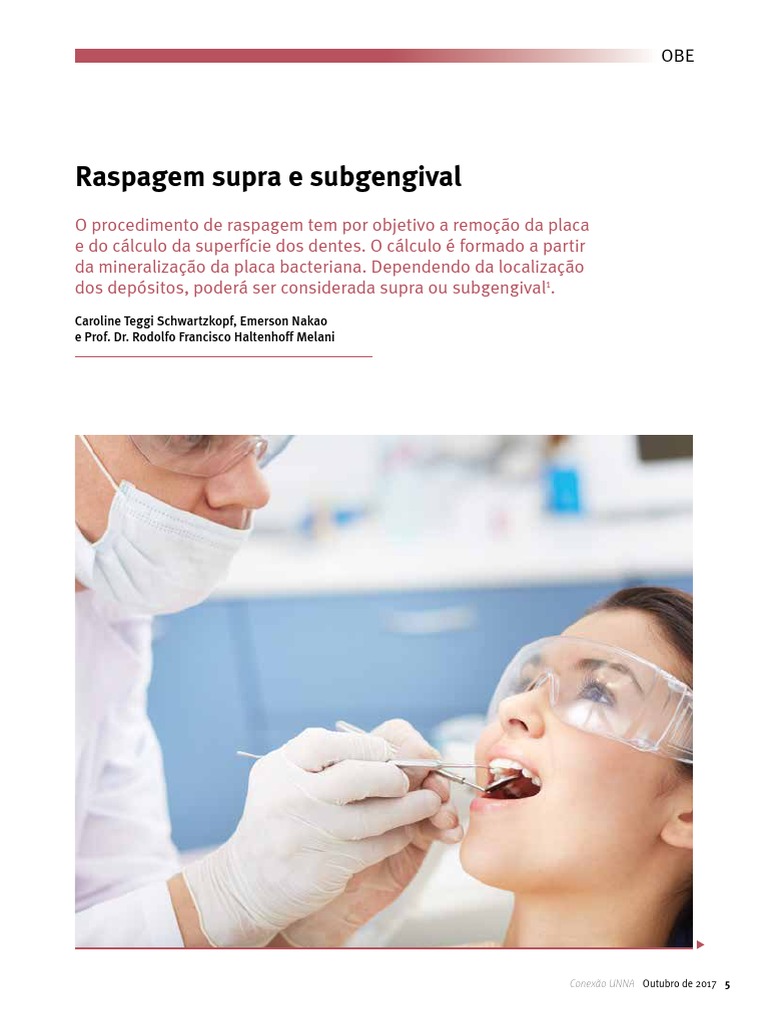 OBE ConexaoUNNA18 Raspagem Supra e Subgengival | PDF | Ciências da Saúde | Especialidades médicas