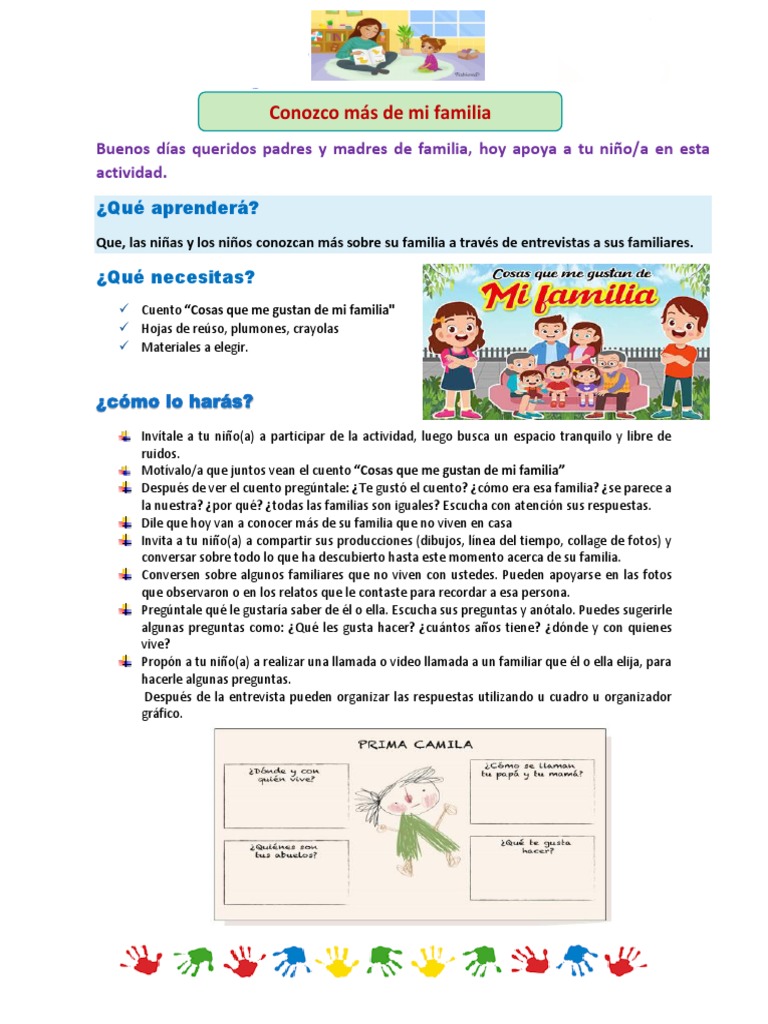 Conociendo más sobre mi familia: una actividad para que los niños ...