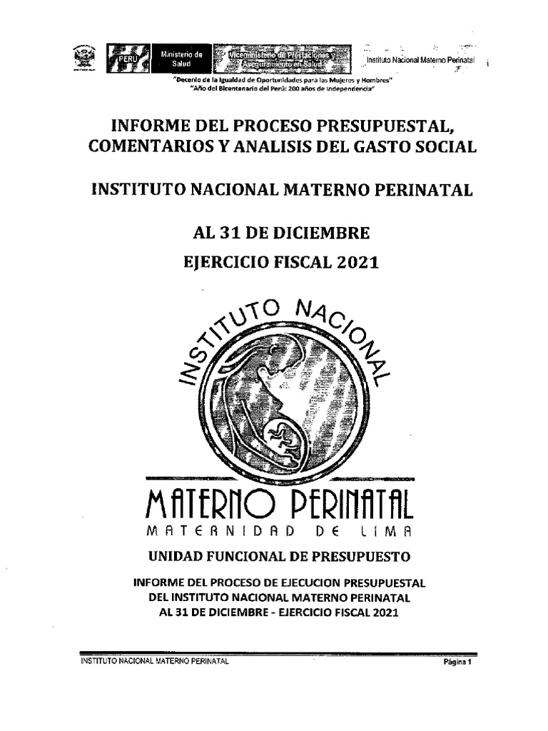 Informe de Proceso Presupuestal | PDF | Presupuesto | Partería