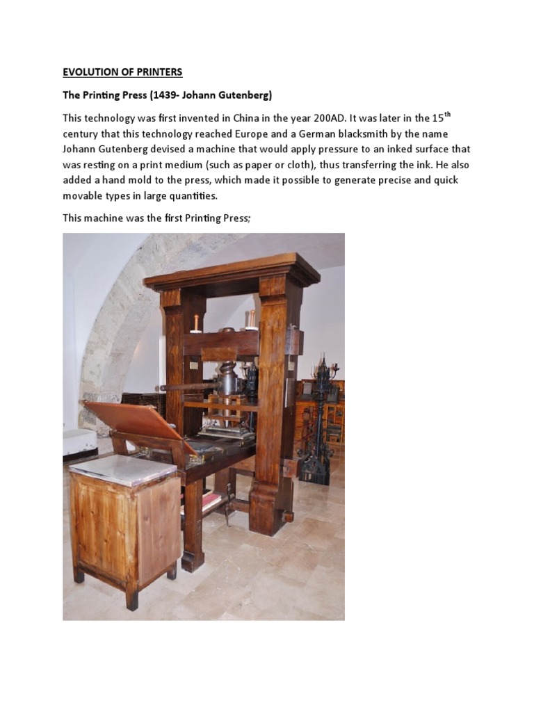 Evolution of Printers | PDF | Printer (Computing) | Printing