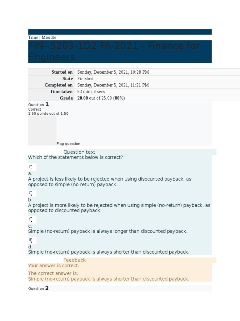 Week 6 Quiz Solutions | PDF | Discounting | Scada
